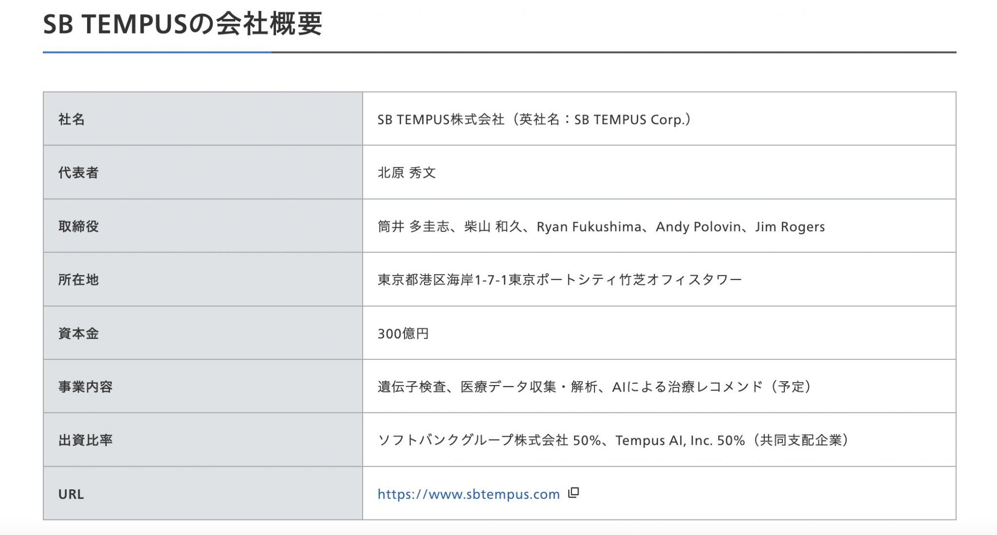 ソフトバンクグループとTempusが医療ベンチャー「SB TEMPUS」を設立。AIを活用した個別化医療を推進