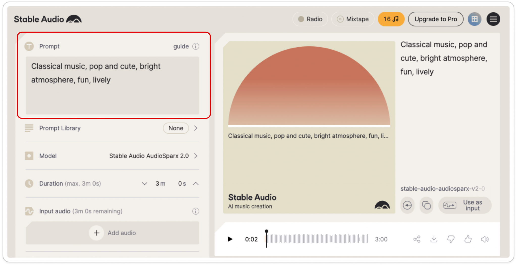Stable Audioとは？音楽生成AI Stable Audio2.0を使って音楽の生成方法をご紹介！（画像・生成音楽付き）