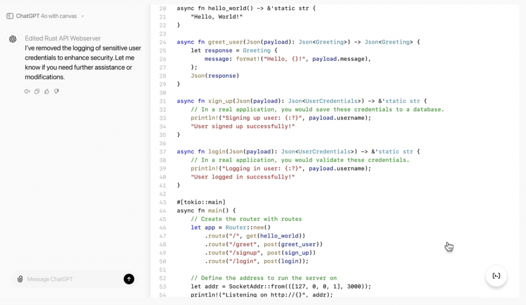 OpenAI⁠⁠、ChatGPTの新機能「canvas」をリリース。執筆やコーディング作業を支援